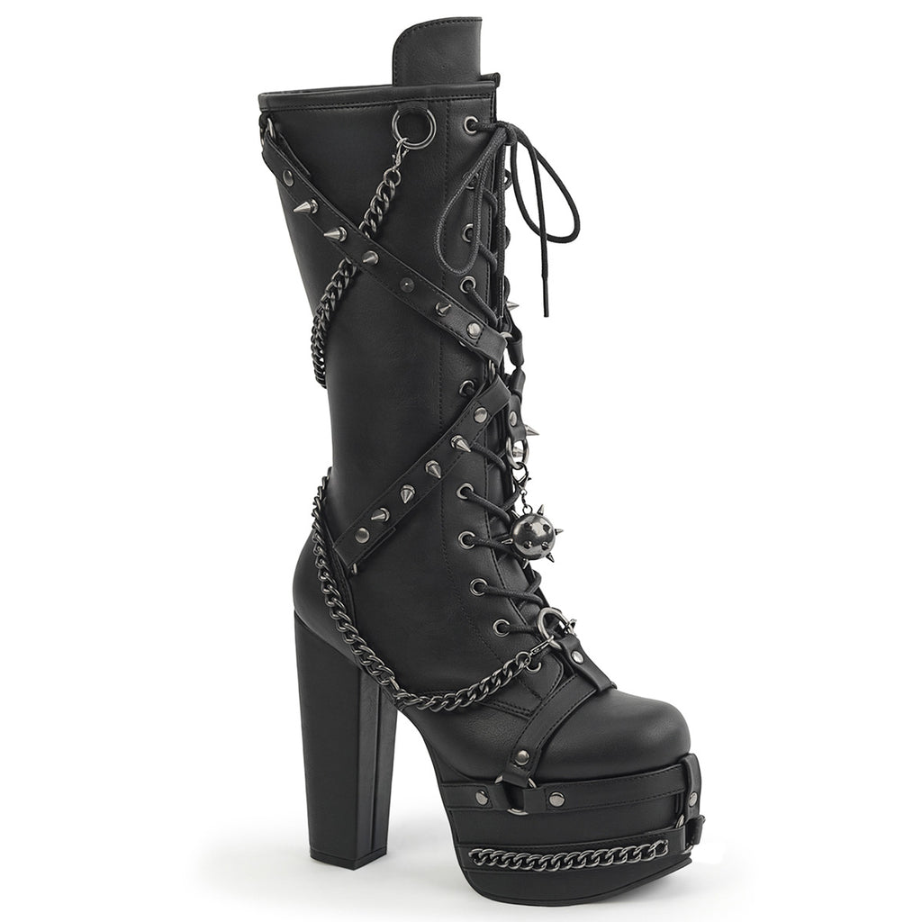 DEMONIA TORMENT-156 - Black Vegan Leather Boots